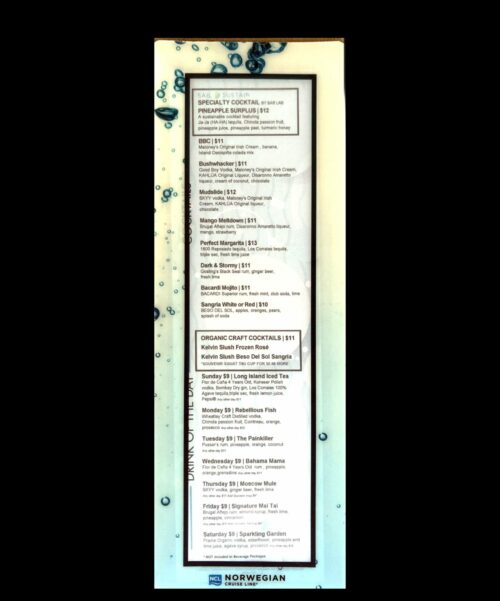 NCL Drink Prices & Bar Menus | 2026 | Cruise Gear