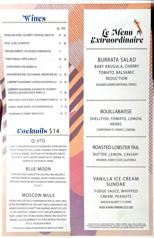 Le Petit Chef Celebrity Cruises Menu & Review - Is it worth it ...