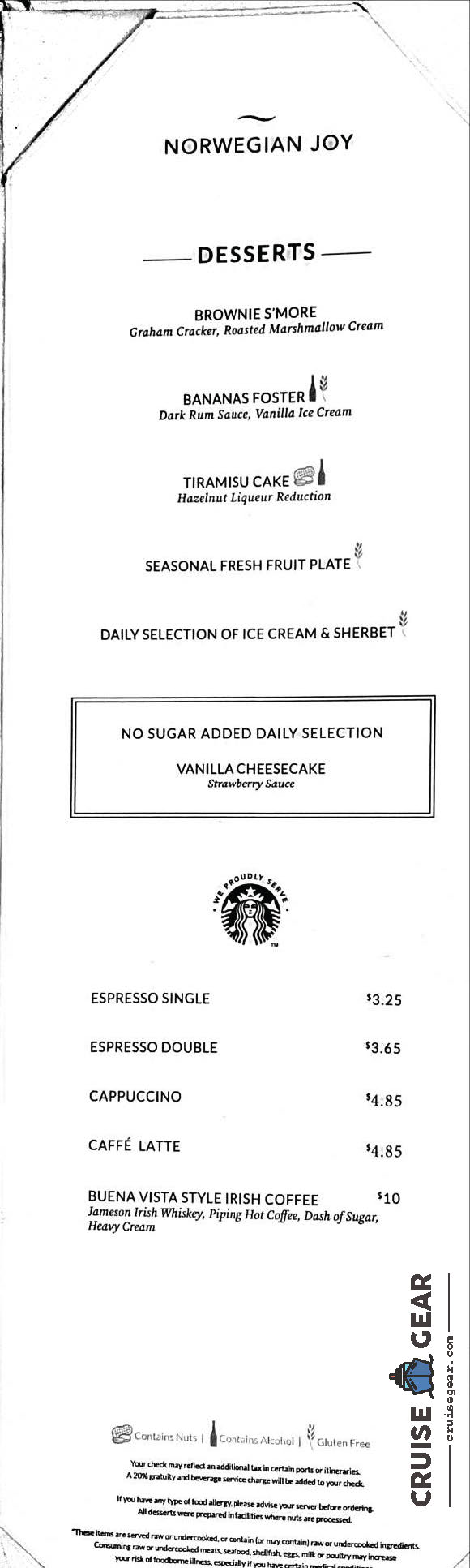 NCL Main Dining Room Menus & CHanges - UPDATED FOR 2024 - Cruise Gear