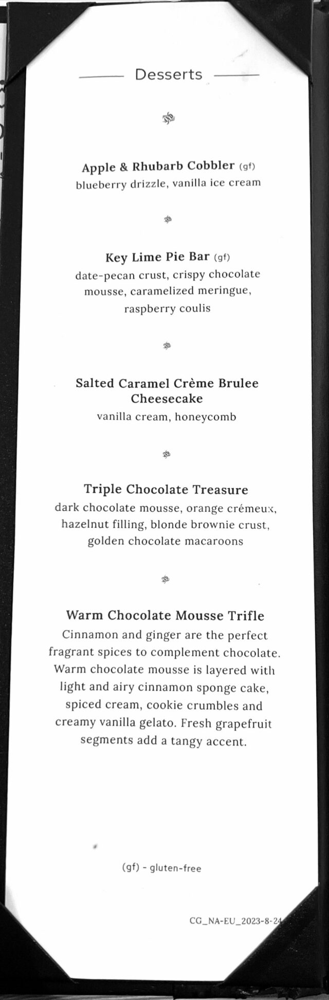 Princess Cruises Crown Grill Menu & Review - Cruise Gear